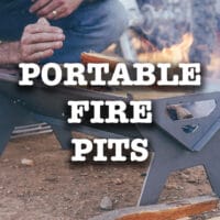 Portable wood burning fire pits for van life or car camping