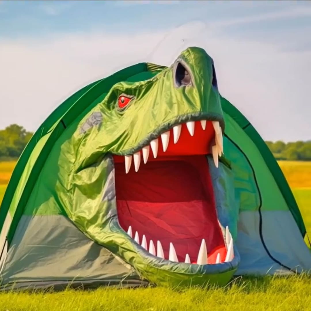 Are The 3D Dinosaur Camping Tents Real? - 10 Toes Travel