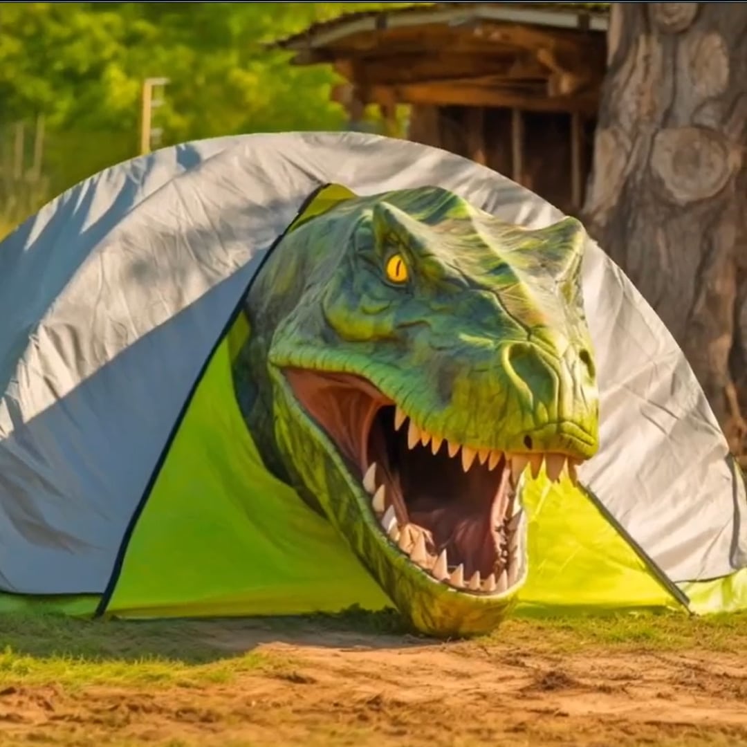 Are The 3D Dinosaur Camping Tents Real? - 10 Toes Travel